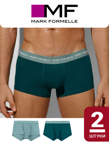 Комплект трусов Мужской Mark Formelle Хлопок, Эластан голубой, зеленый, размер 52 Беларусь ...