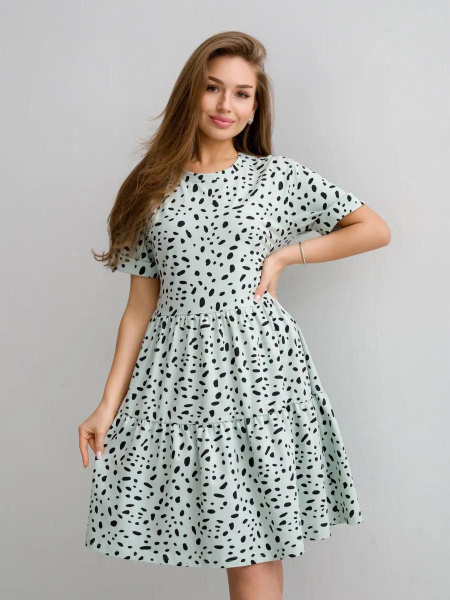 Платье Женский NATIVIA тиффани, черный Повседневный Короткий Хлопок, размер 54, 56 Без застежки ...