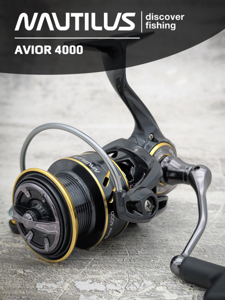 Катушка Nautilus Avior, для спиннинга, джига, рыболовная, Безынерционная, 4000, Передний ...