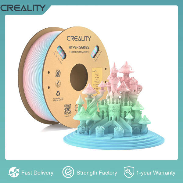Creality 3D пластик Rainbow Hyper PLA 1,75 мм 1 кг нить для 3D-принтера ...