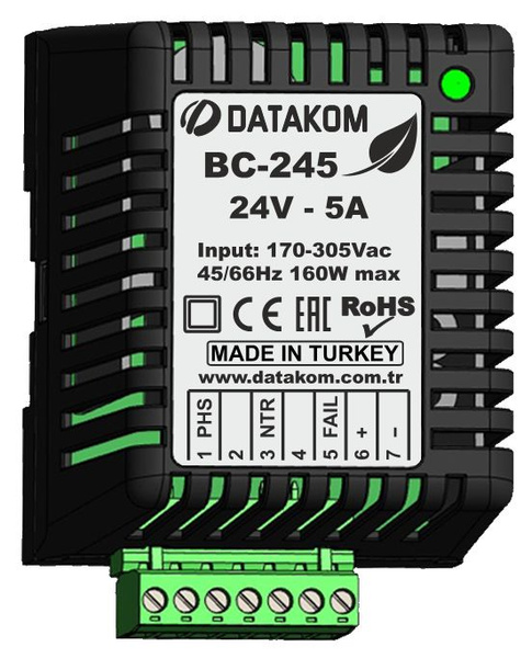 BC-245 Зарядное устройство (24В, 5А, 220-240В, на дин-рейку) купить на ...