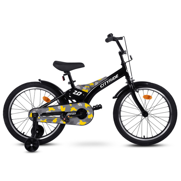 Детский велосипед City-Ride - Revo 20" (2025) Черный / Желтый (CR-B2 ...