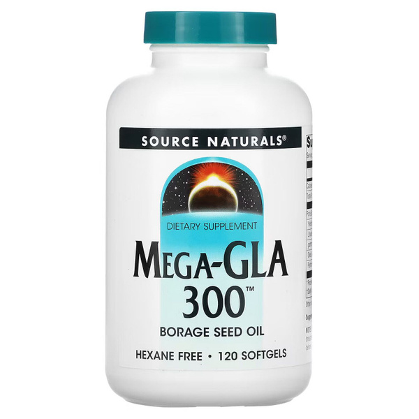Пищевая добавка Source Naturals, Mega-GLA 300, 120 мягких таблеток ...