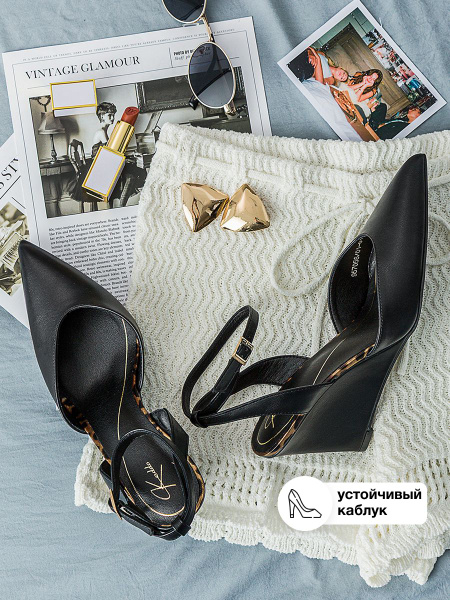 Туфли Женский Keddo Искусственная кожа, размер 39 Толстый каблук 6 с открытой пяткой ...