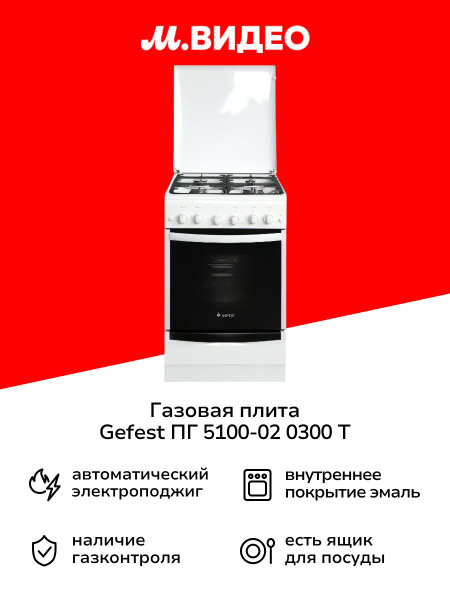 Газовая плита (50-55 см) Gefest ПГ 5100-02 0300 Т купить c доставкой на OZON по низкой цене ...