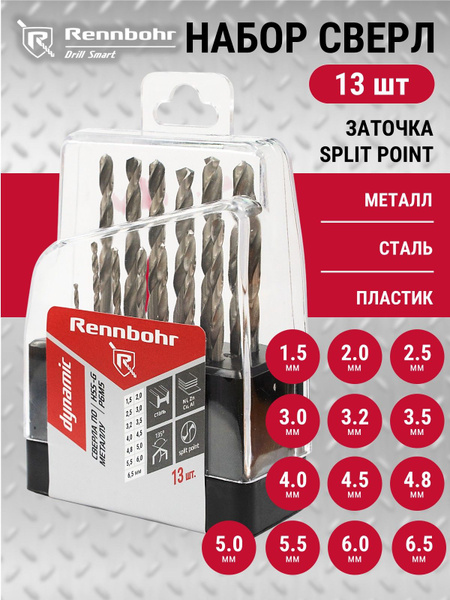 Набор сверл по металлу 13шт HSS-G Р6М5 RENNBOHR DYNAMIC S купить на OZON по низкой цене (2100410885)