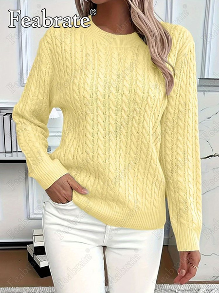 Джемпер Женский Feabrate желтый Акрил, размер 52, 54 Без застежки свободный Длинный Однотонный ...