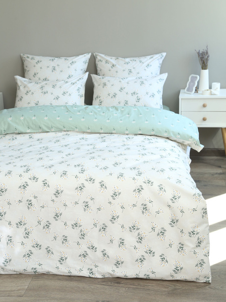 Комплект постельного белья Sofitex Поплин 2-спальное с Евро-простынью на молнии , наволочки ...