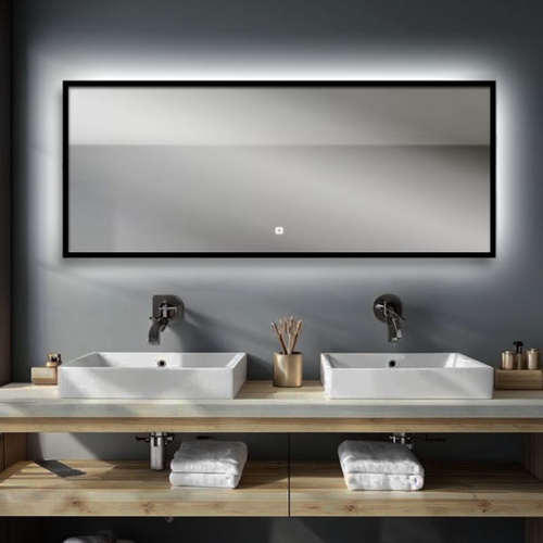 928 отзыв на Зеркало настенное с подсветкой в чёрной алюминиевой раме Alias Квартал 80*120 ...