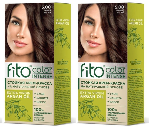 Fito Косметик Cтойкая крем-краска для волос Fito Сolor, тон 5.0 темно-русый, 115 мл, 2 уп купить ...