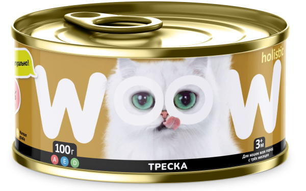 Корм для кошек WOOW.holistic треска паштет 12 шт - купить с доставкой ...