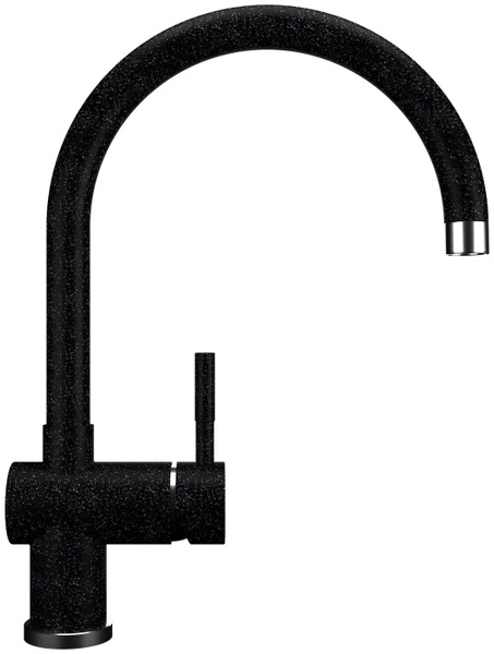 Смеситель ULGRAN U-021/черный (U-021-308) Нержавеющая сталь Аэратор, Гибкая подводка - купить по ...