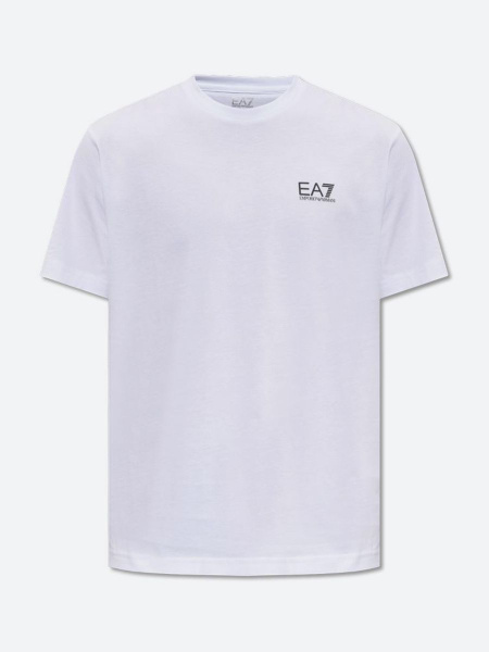 Футболка EA7, размер 52, 54, цвет белый, хлопок 100% - купить по выгодной цене в интернет ...