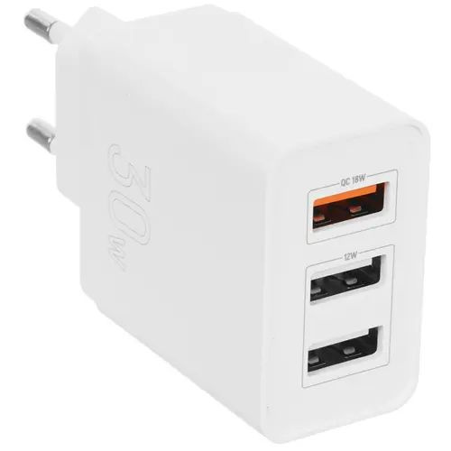 Сетевое зарядное устройство TFN СЗУ USB QC 3.0A +2USB 2.4A 30W, Quick ...