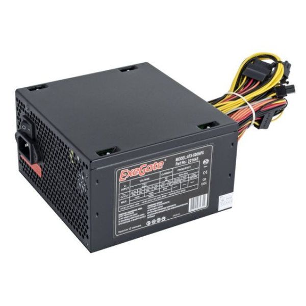 Блок питания EXEGATE 600NPX (EX221643RUS) черный - 600Вт, ATX 24-пин, 4 ...