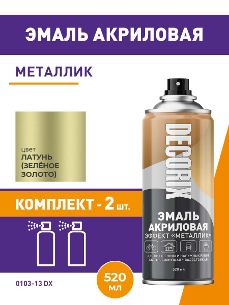 Краска аэрозольная металлик DECORIX - эмаль акриловая в баллончике для ...