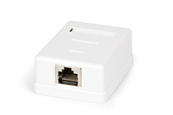 Интернет-розетка Hyperline SB2-1-8P8C-C5E-WH для RJ-45(8P8C), одинарная ...