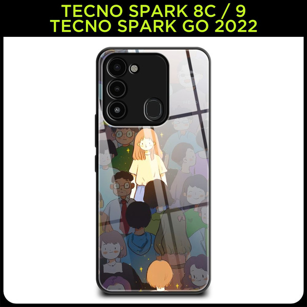 Стеклянный чехол на Tecno Spark Go 2022/8С/9 / Текно Спарк Гоу 2022/8С ...