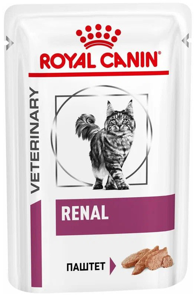 Влажный корм для кошек, паштет, Royal Canin Renal, при проблемах с ...