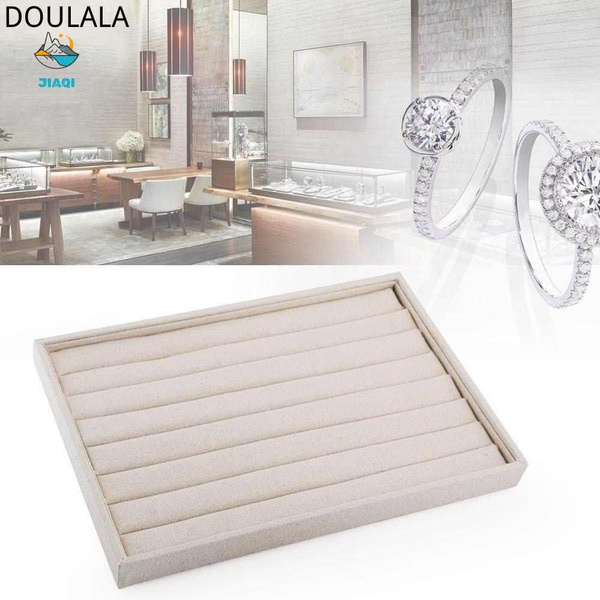 DOULALA Льняные Лотки Для Ювелирных Изделий, Держатель Для Украшений, 35 X 24 X 3,3 СM, 1 ШT ...