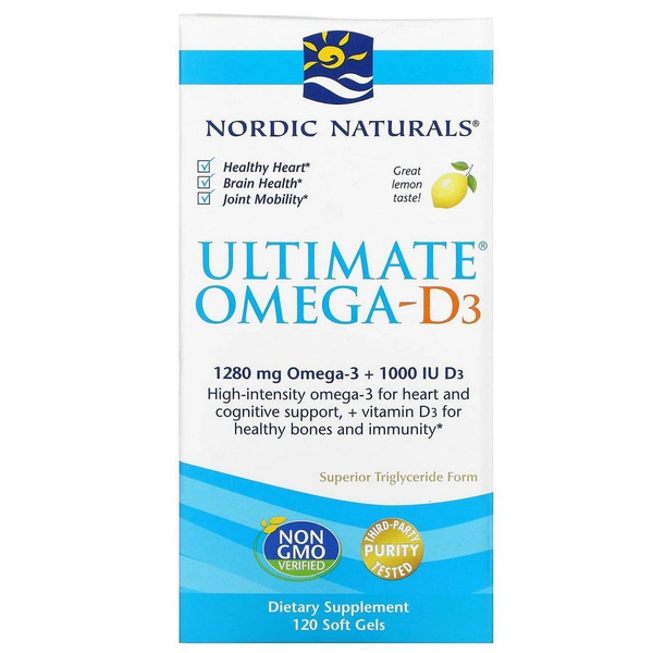 Пищевая добавка Nordic Naturals, Ultimate Omega-D3, омега-3 и витамин ...