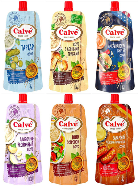 Соус Calve ассорти, 6 шт по 230 г - купить с доставкой по выгодным ...
