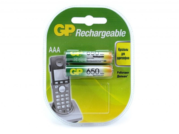 GP Batteries Аккумуляторные батарейки AAA 650 mah AAA HC, 2шт - купить ...