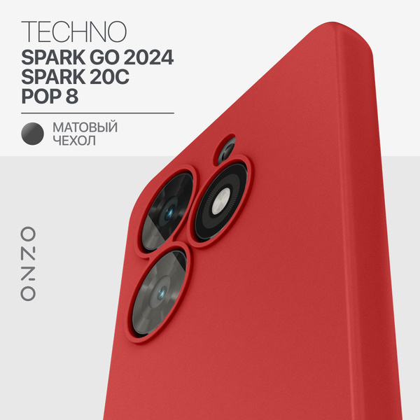 Tecno Spark Go 2024 чехол матовый красный Tecno Pop 8 Tecno Spark 20c чехол купить на Ozon по