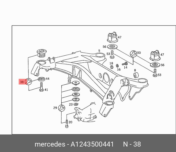 Комплект ремонтный опоры подрамника Mercedes A 124 350 04 41 - купить ...