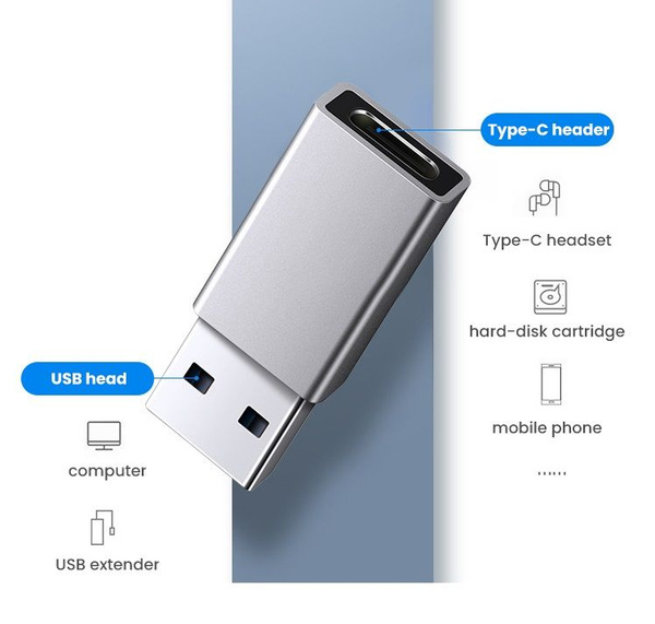 Кабель USB Type-C, USB Переходник адаптер USB на TYPE-C черный OTG ...
