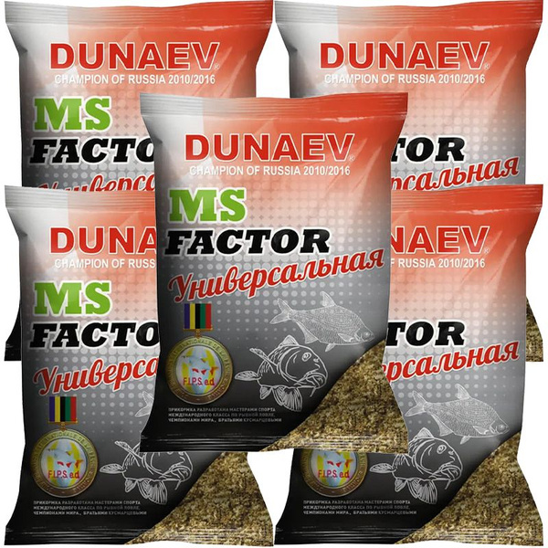 Характеристики Прикормка натуральная Dunaev MS FACTOR Универсальная Чёрная 5 кг / Прикормка ...