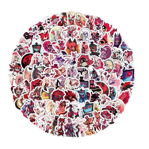 Набор наклеек Отель Хазбин 100шт./Hazbin Hotel sticker pack 100pcs ...