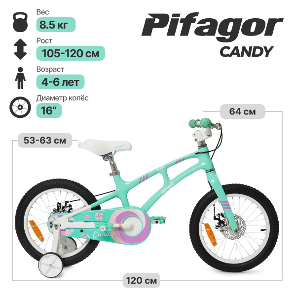 Велосипед Pifagor Candy 16 - купить с доставкой по выгодным ценам в ...