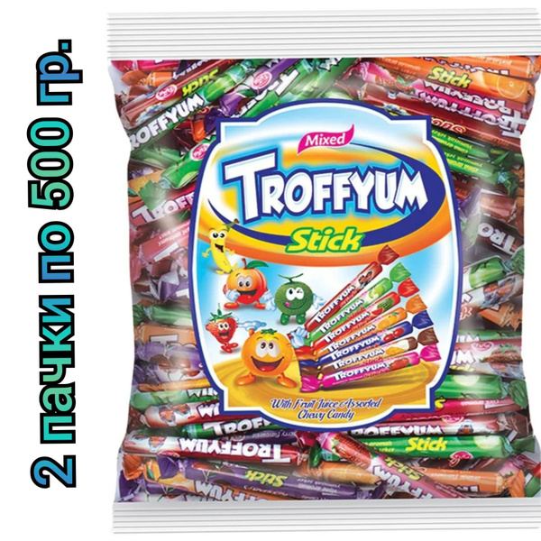 Жевательные палочки Troffium, ассорти вкусов, 500гр./2 пачки. - купить ...