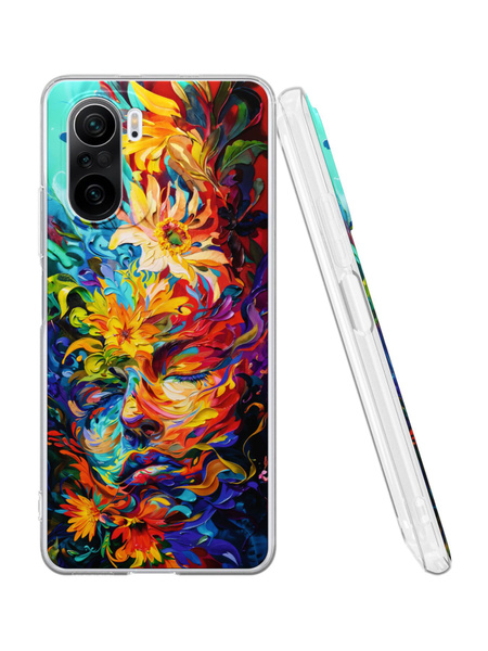 Силиконовый чехол Mcover для Poco F3 (Поко Ф3), Акварельные цветы v.9 ...