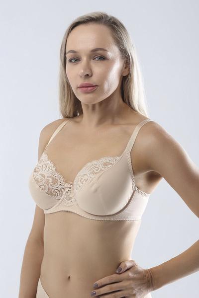 Бюстгальтер Женский Milavitsa мягкая чашка на каркасе, размер 80C светло-бежевый Полиамид ...
