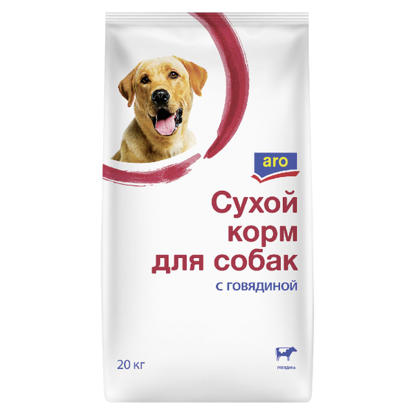 Сухой корм Aro с говядиной для собак 20 кг купить на OZON по низкой ...