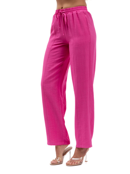 Брюки Женский Rosso Style фуксия Повседневный, размер 48 Завязки Лето Россия Средняя купить c ...