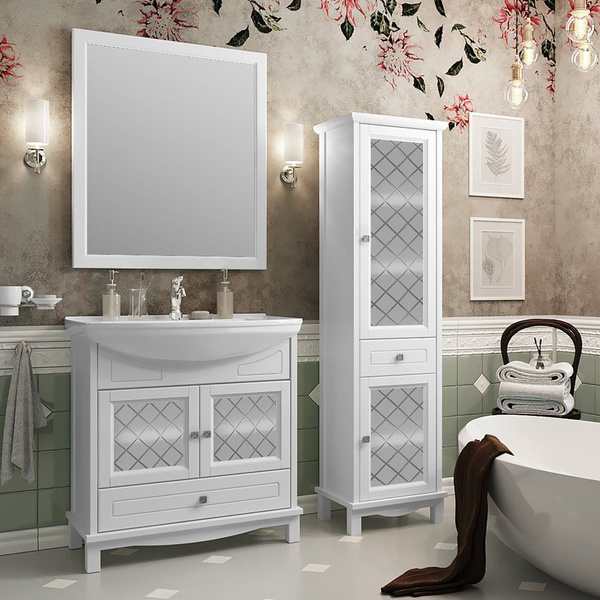 Мебель для ванной Opadiris Омега 75 белая купить на OZON по низкой цене (1575831736)