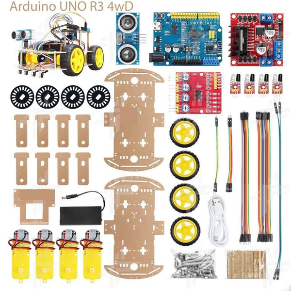 Arduino набор для сборки 4wd робота с контроллером Arduino Uno купить