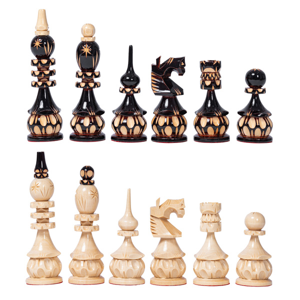 Шахматные фигуры Точенка резная Люкс ручной работы деревянные большие