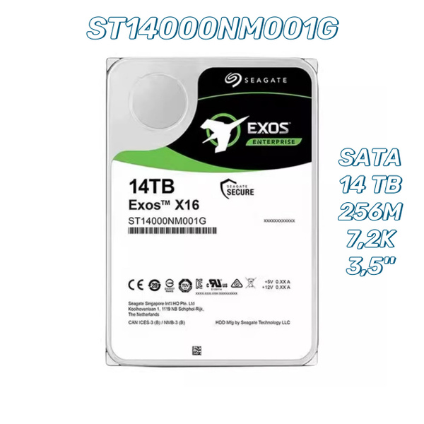 Новое Seagate Exos X16 14 ТБ Внутренний жесткий диск 3,5 SATA 256M 7.2K ...