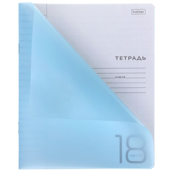 Набор тетрадей 10 штук Hatber 18 листов, в линию, пластиковая обложка, формата А5 -Голубая ...