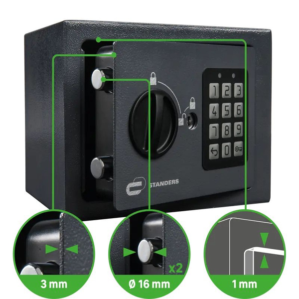 Сейф Standers Easy 4 л электронный замок 20x15x15 см сталь купить c доставкой на OZON по низкой ...