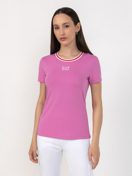 Футболка EA7, размер 42, 44, цвет сиреневый, лиловый, хлопок 72% модал 23% эластан 5% - купить ...