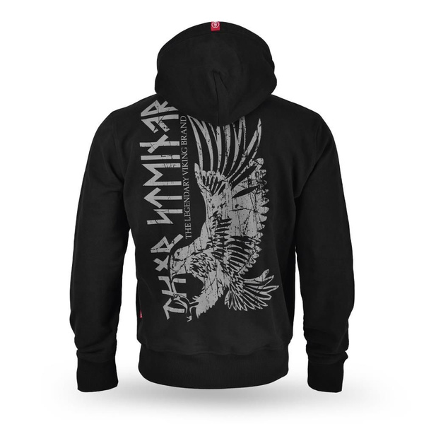 Толстовка Мужской Thor Steinar Вышивка, Капюшон черный Молния Хлопок, размер 54 полуприталенный ...