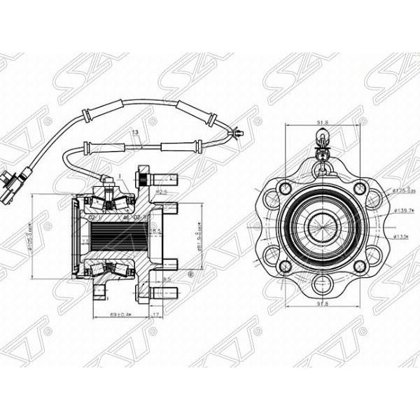 Ступичный узел задн. NISSAN PATROL Y62 SAT ST-43202-1LB0A, oem ...