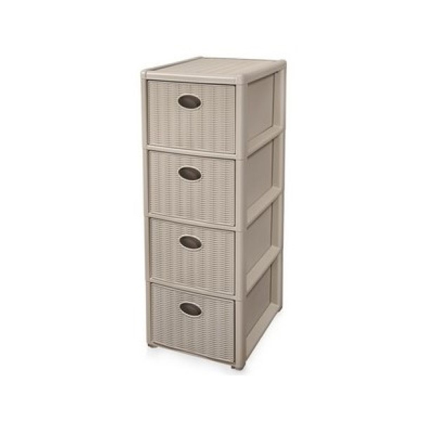 Комод elfplast 4-х секционный_Серо-коричневый, 29x40.5x80.5 см, 4 ящ. - купить по выгодной цене ...