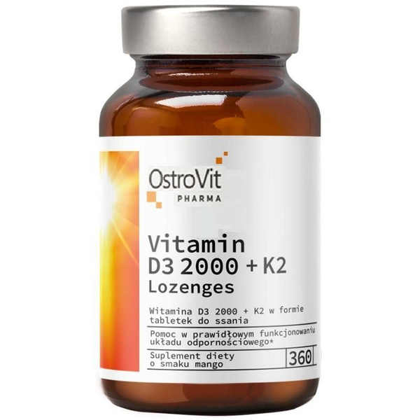 Витамин Д3&К2 OstroVit D3 2000 IU + K2, 360 таблетки (Д3 2000 Me ...