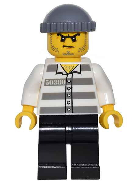 Минифигурка Lego Police - Jail Prisoner 50380 Prison Stripes game009 U ...